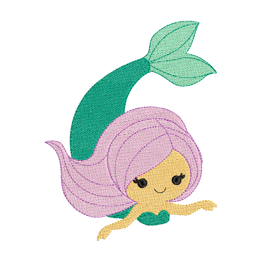 Mermaid Machine Embroidery Design – Stitches & Strokes