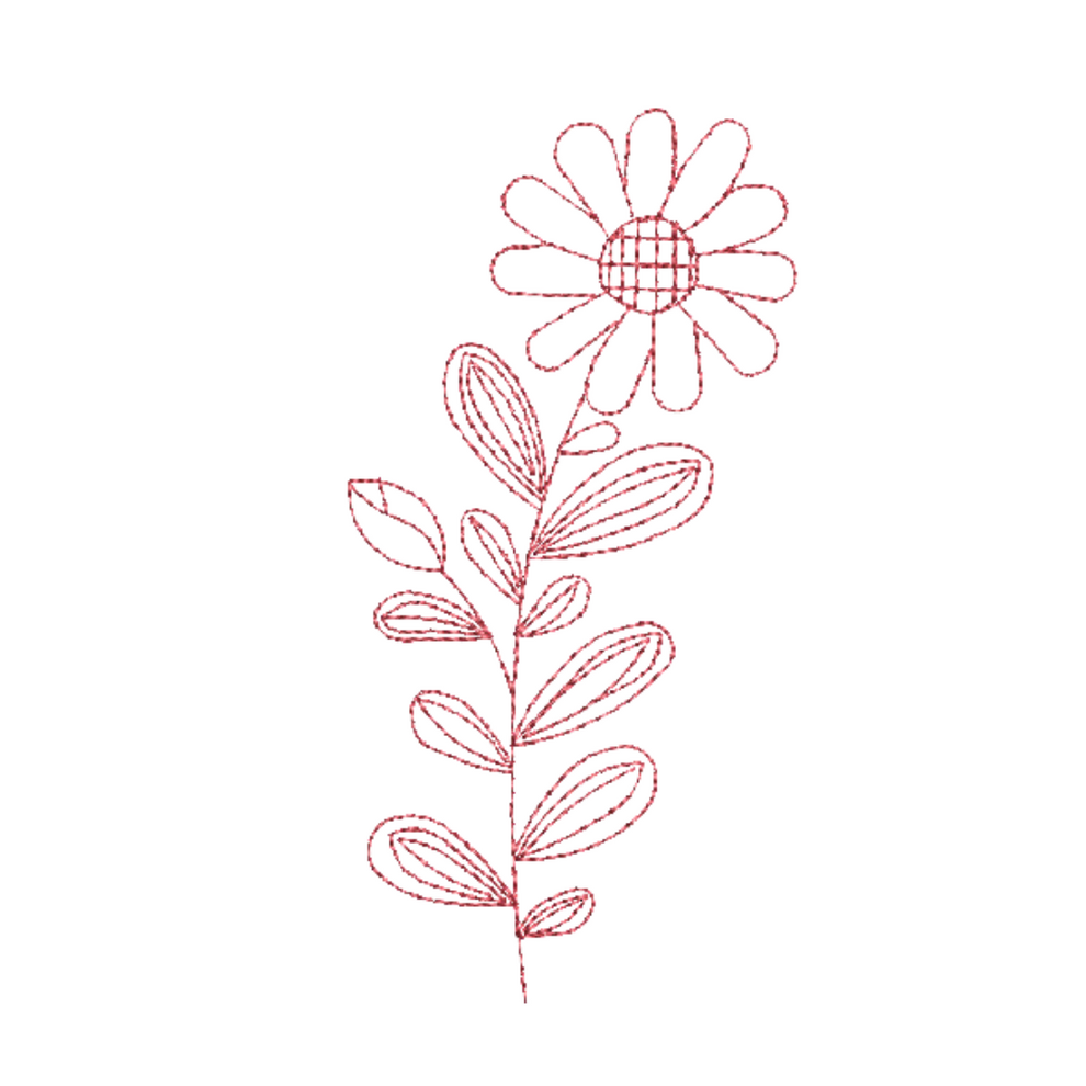 Outline Flower Machine Embroidery Design – Stitches & Strokes