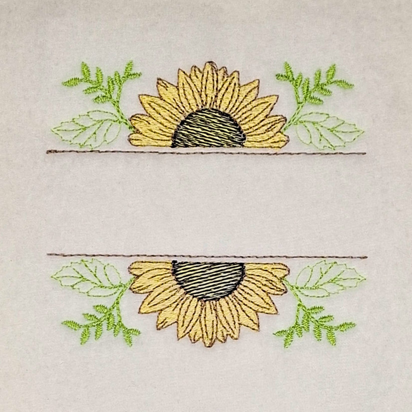 Sunflower Split Monogram Machine Embroidery Design – Stitches & Strokes