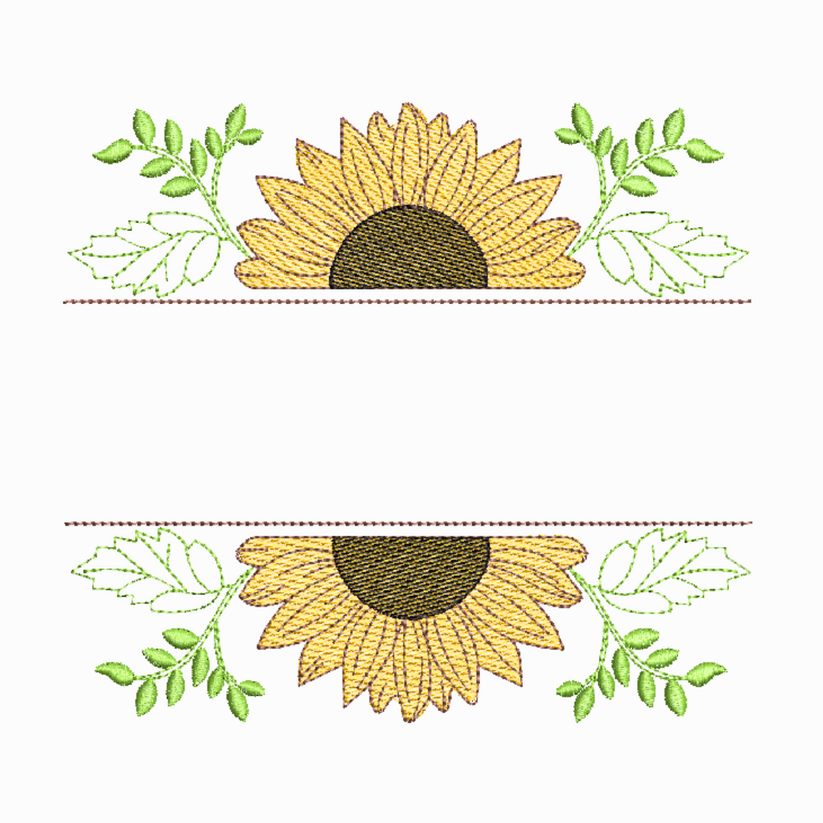 Sunflower Split Monogram Machine Embroidery Design – Stitches & Strokes