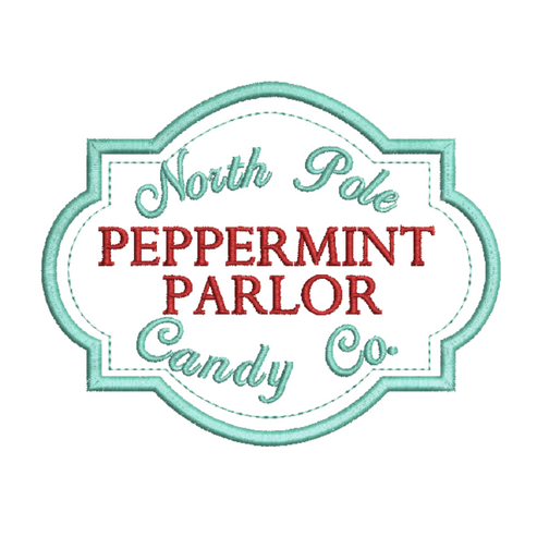 Peppermint Parlor Christmas Sign Machine Embroidery Design – Stitches ...