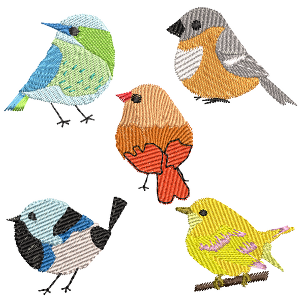 Miniature Bird Set Machine Embroidery Design – Stitches & Strokes