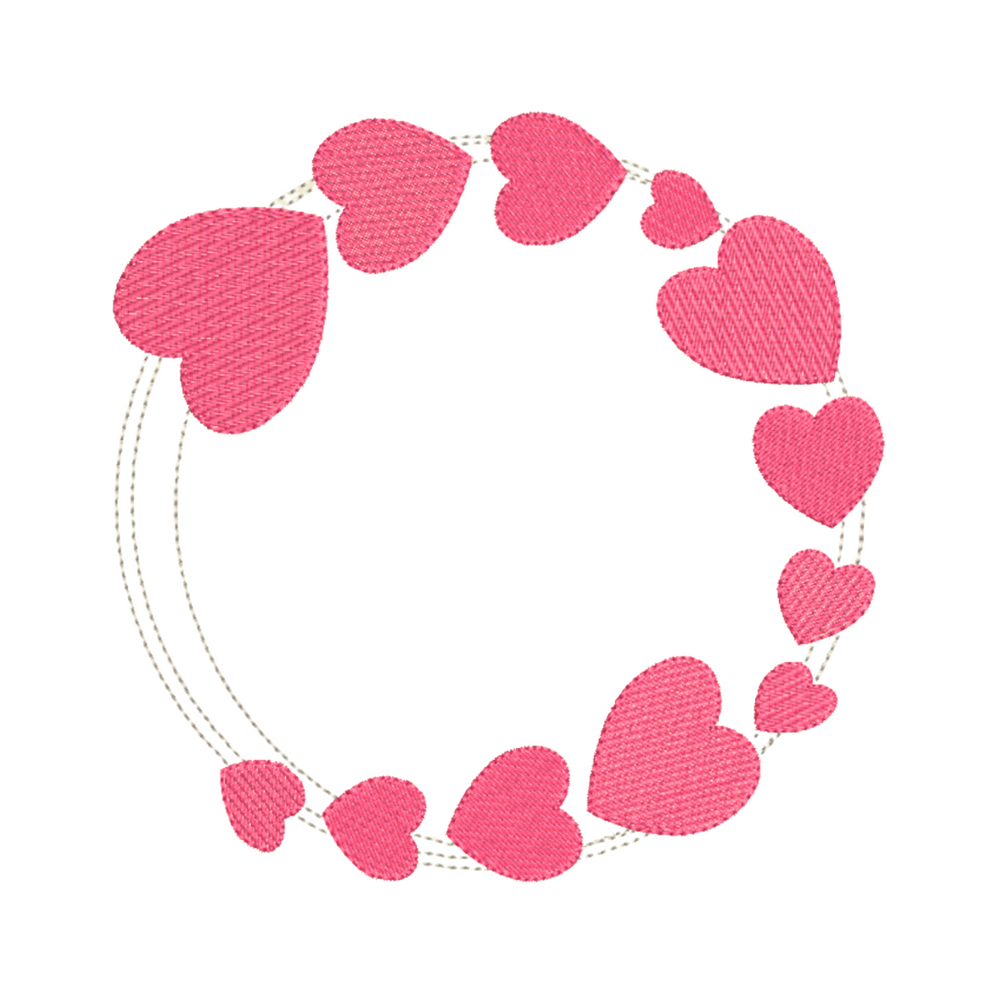 Free Pink Heart Wreath Machine Embroidery Design – Stitches & Strokes